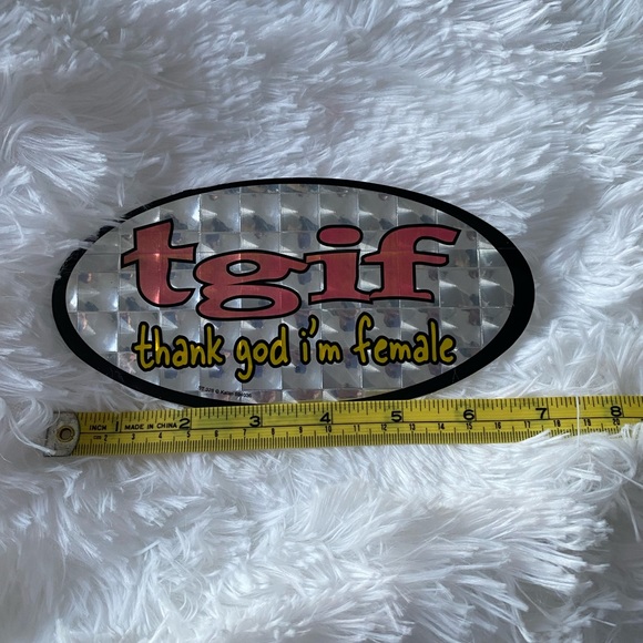 Hot Topic | Design | Y2k Holographic Bumper Sticker Tgif Thank God Im ...